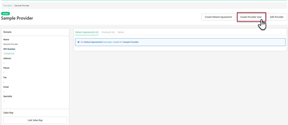 Creating a Provider With External Provider Role – Direct Support