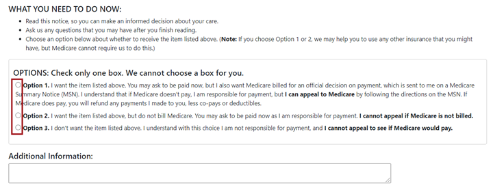 Completing a Medicare Advance Beneficiary Notice (ABN) – Direct Support