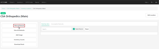 Create a Manual Restock Order – Direct Support